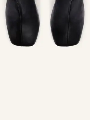 COURREGES Courrèges Square Toe Leather Ankle Boots