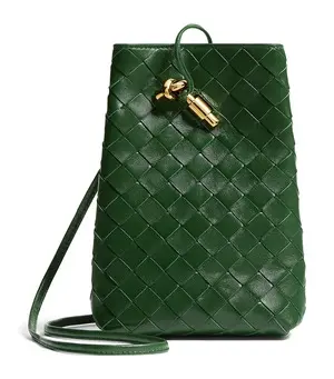 Bottega Veneta Nappa Leather Andiamo Phone Pouch - Green