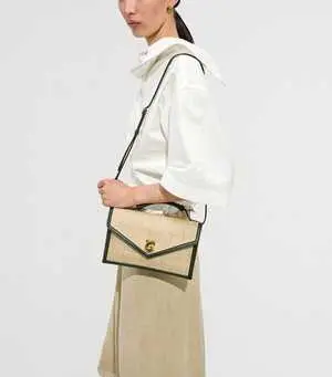 Bottega Veneta Raffia Knot Lock Shoulder Bag