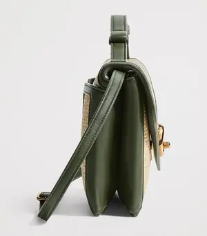 Bottega Veneta Raffia Knot Lock Shoulder Bag
