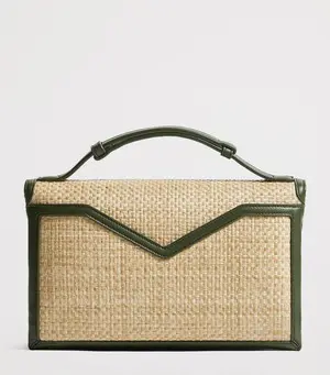 Bottega Veneta Raffia Knot Lock Shoulder Bag