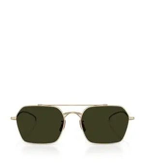 Oliver Spencer Titanium Tk-15 Square Sunglasses - Gold