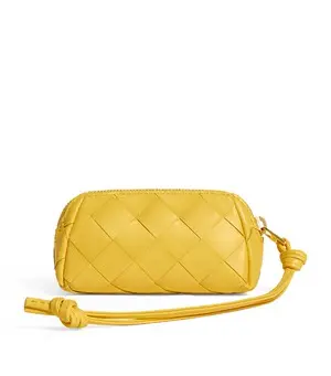 Bottega Veneta Micro Calfskin Intrecciato Pouch - Yellow
