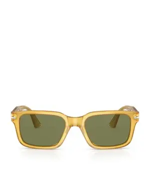 Persol Acetate Rectangle Sunglasses - Beige