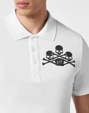 Philipp Plein Polo Shirt Ss Skull - White