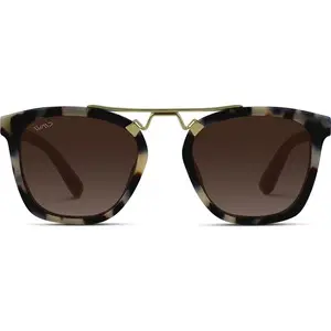 WMP EYEWEAR Oversized Square Polarized Sunglasses - Beige Tortoise