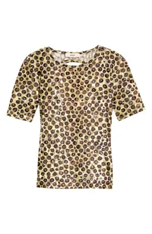 SIEDRES Idyl Print Velvet Devoré Open Back Top - Brown