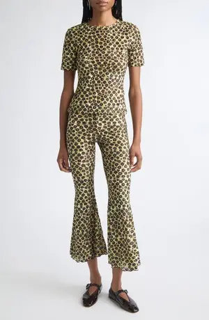 SIEDRES Idyl Print Velvet Devoré Open Back Top