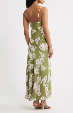 Lulus Carreta Floral Print Maxi Slipdress