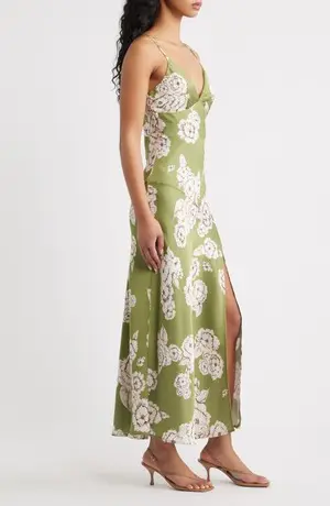 Lulus Carreta Floral Print Maxi Slipdress