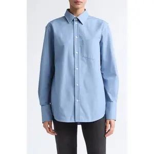 Victoria Beckham Perry Compact Oxford Button-up Shirt - Ocean Mist
