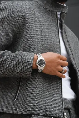 PEUGEOT Military Round Dial Calendar Bracelet Watch40mm