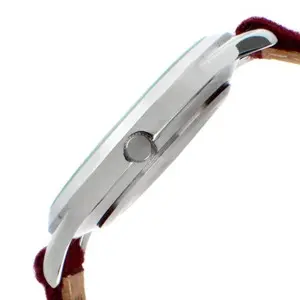 PEUGEOT Minimalist Clean Dial Wool-leather Strap Watch- 40mm - Wine