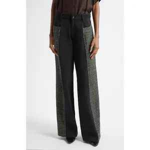 DIOTIMA Cesaire Wool Houndstooth & Cotton Twill Pants