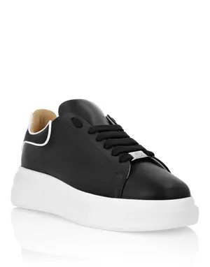 Philipp Plein Leather Lo-top Sneakers - Black