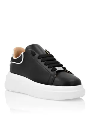 Philipp Plein Leather Lo-top Sneakers - Black/black