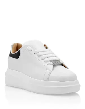 Philipp Plein Leather Lo-top Sneakers - White