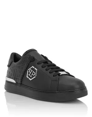 Philipp Plein Icon Cocco Mix Low-top Sneakers - Black/black