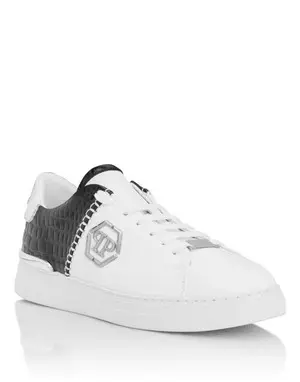 Philipp Plein Low-top Sneakers Icon Cocco Mix - White/black
