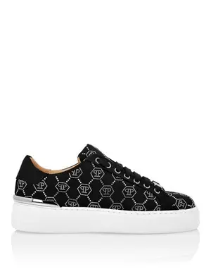 Philipp Plein Satin Lo-top Sneakers Strass Monogram