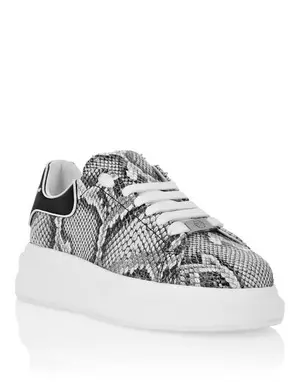 Philipp Plein Low Top Sneakers Roccia Python Print - White