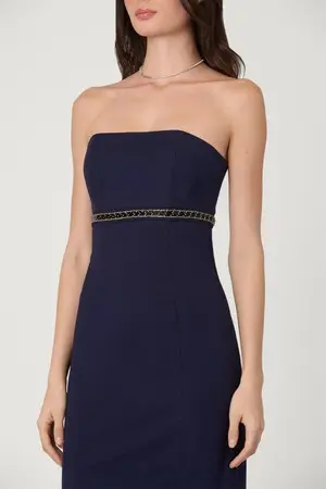 Shoshanna Midnight Embellished Cotton Faille Ashton Dress