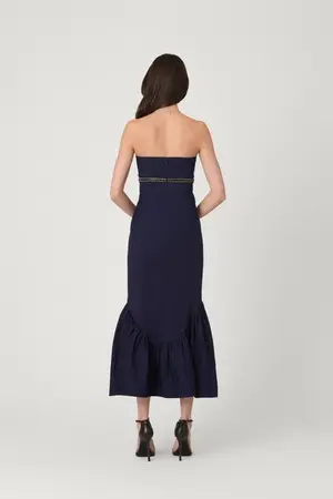 Shoshanna Midnight Embellished Cotton Faille Ashton Dress