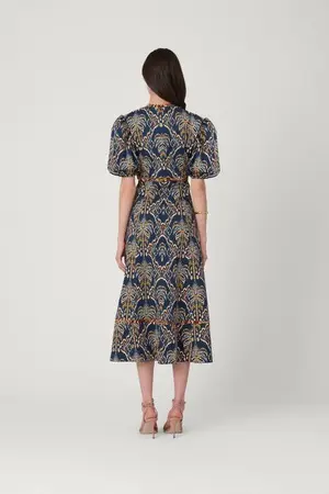 Shoshanna Balinese Palm Print Gemma Dress
