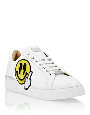 Philipp Plein Leather Lo-top Sneakers Strass Smile - Multicolor