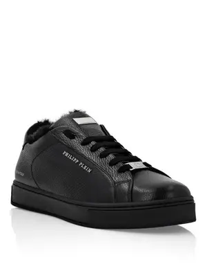 Philipp Plein Leather Lo-top Sneakers Big Bang - Black