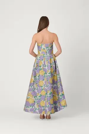 Shoshanna Midnight Petunia Jacquard Carlisle Dress