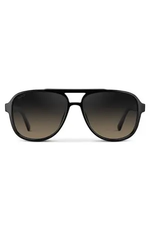 WMP EYEWEAR Indie57mm Aviator Polarized Sunglasses - Black