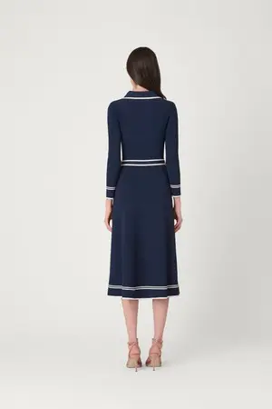 Shoshanna Contrast Border Knit Malia Dress