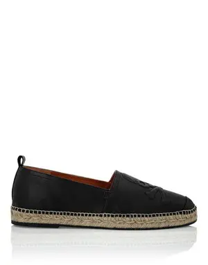 Philipp Plein Leather Espadrillas Skull