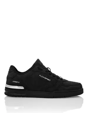 PLEIN SPORT Nabuk Eco Leather Lo-top Sneakers - Black/black
