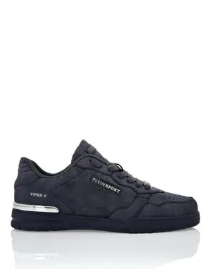PLEIN SPORT Nabuk Eco Leather Lo-top Sneakers - Middleblue