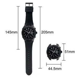 PEUGEOT Stainless Steel Sports Watch With Silicone Strap