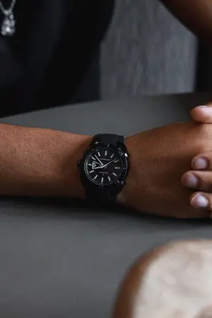 PEUGEOT Stainless Steel Sports Watch With Silicone Strap