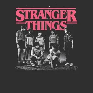 STRANGER THINGS Title Logo Faded Graphic T-shirt