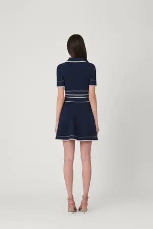 Shoshanna Contrast Border Knit Maren Dress