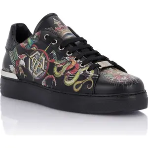 Philipp Plein Printed Low-top Sneakers - Black