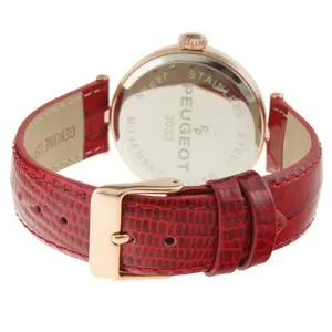 PEUGEOT Round T Bar Leather Strap Watch- 38mm