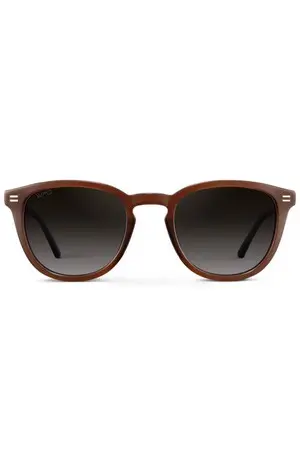 WMP EYEWEAR Walker50mm Rounded Oval Polarized Sunglasses - Burnt Cedar Brown