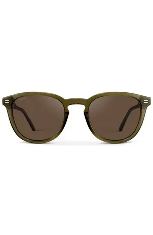 WMP EYEWEAR Walker Rounded Oval Tortoiseshell Sunglasses - Dark Moss Green