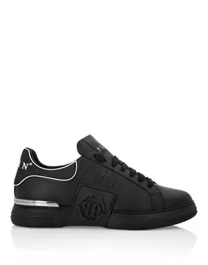 Philipp Plein Nappa Leather Sneakers Low Top Hexagon - Black/black
