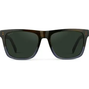 WMP EYEWEAR Denver53mm Square Polarized Sunglasses - Blue Forest Fade