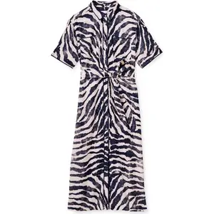 CARTOLINA Lucia Midi Linen Shirt Dress - Painted Zebra