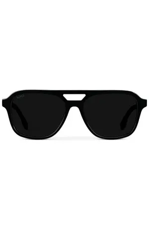 WMP EYEWEAR Dean54mm Double Bridge Aviator Polarized Sunglasses Black