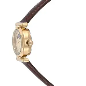 PEUGEOT Petite Sun Moon Glossy Leather Watch- 25mm - Champagne