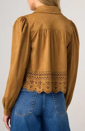 LIVERPOOL Puff Sleeve Laser Cut Jacket
